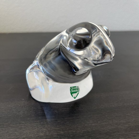 Orrefors Kostaboda | Accents | Orrefors Sweden Crystal Frog Paperweight ...